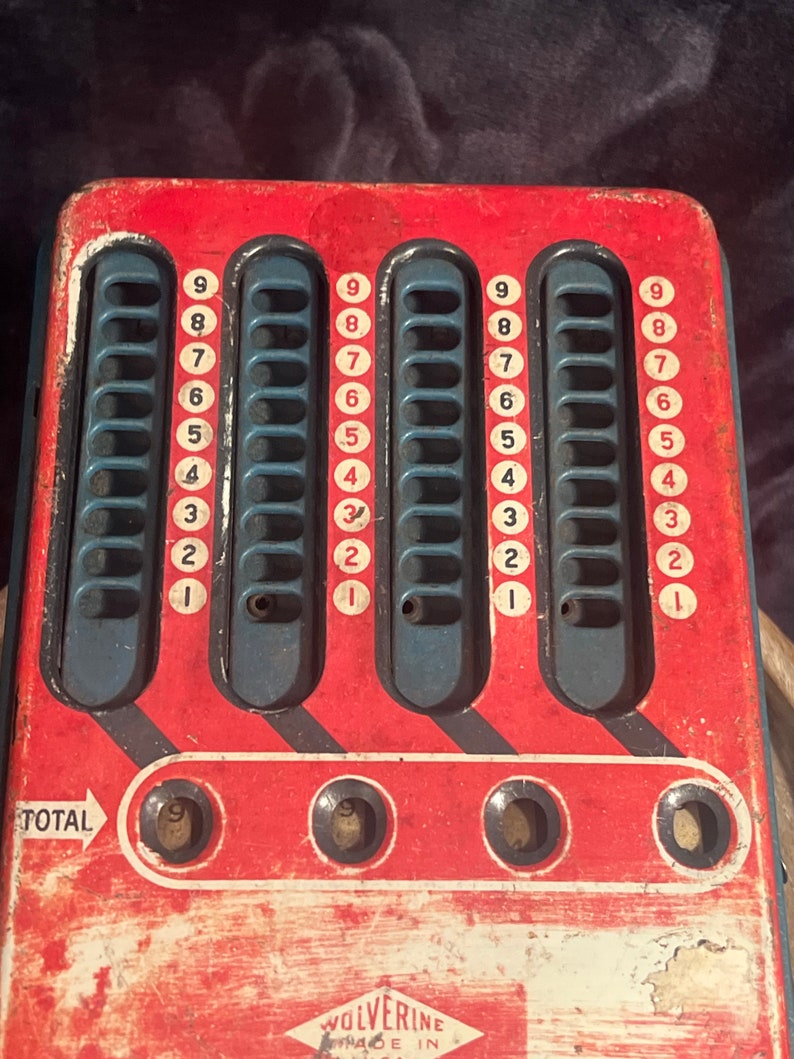 Vintage 1940s Wolverine Supply Adding Machine; Tin Toy Adding Machine ...