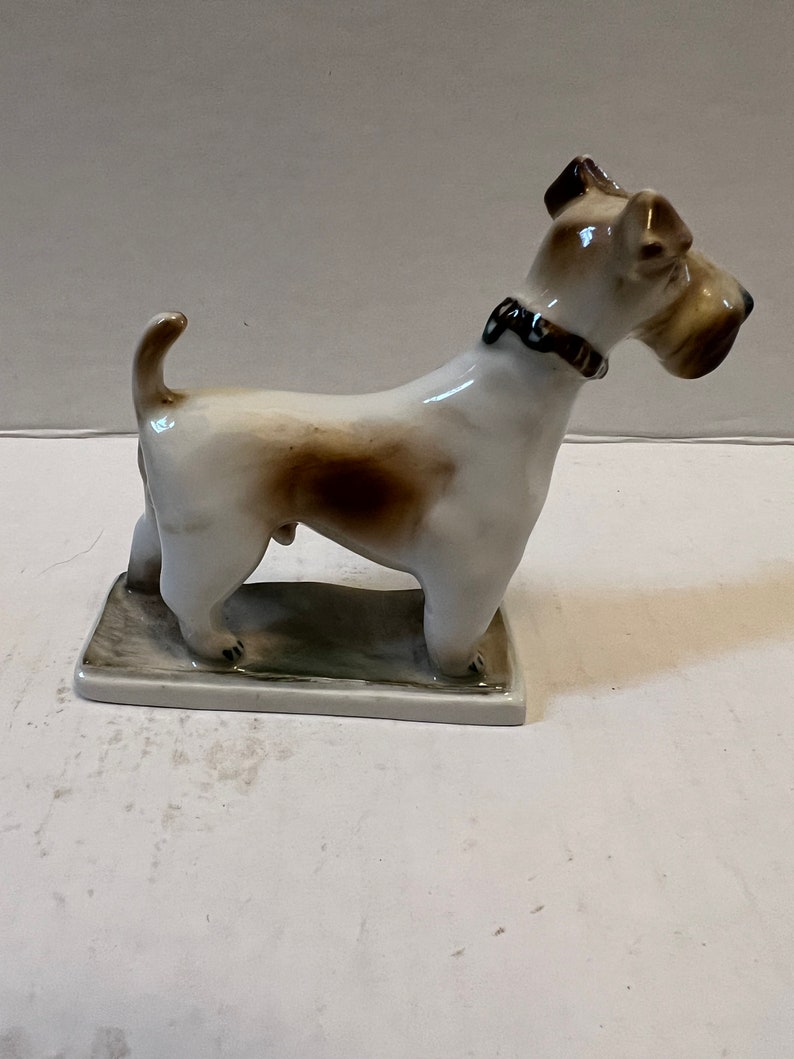 Vintage Zsolnay Hungary Standing Wire Fox Terrier Porcelain Dog ...