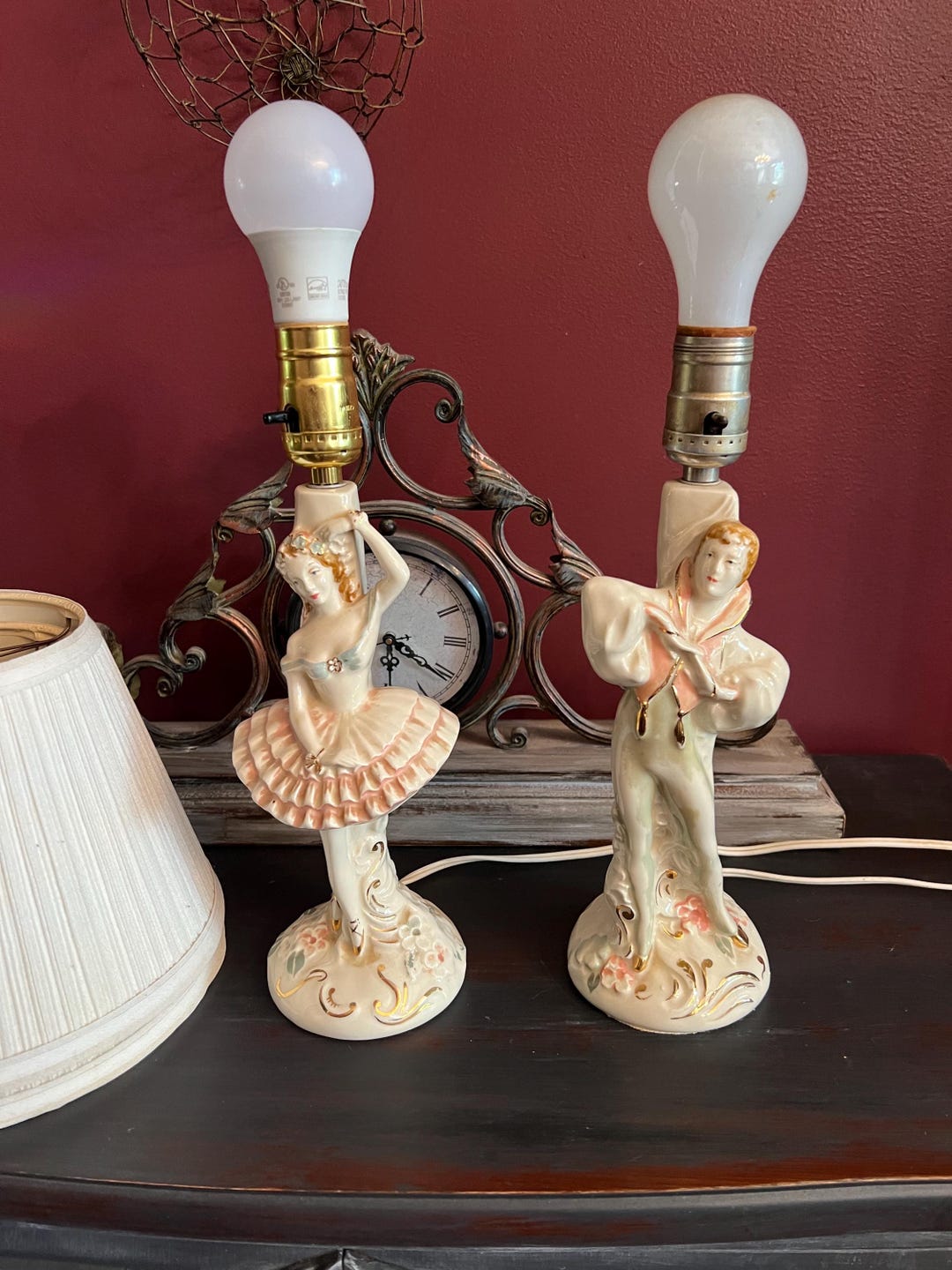 Vintage Pair of FB Johnson Ballet Lamps - Male & Female Ballerina Lamps ...