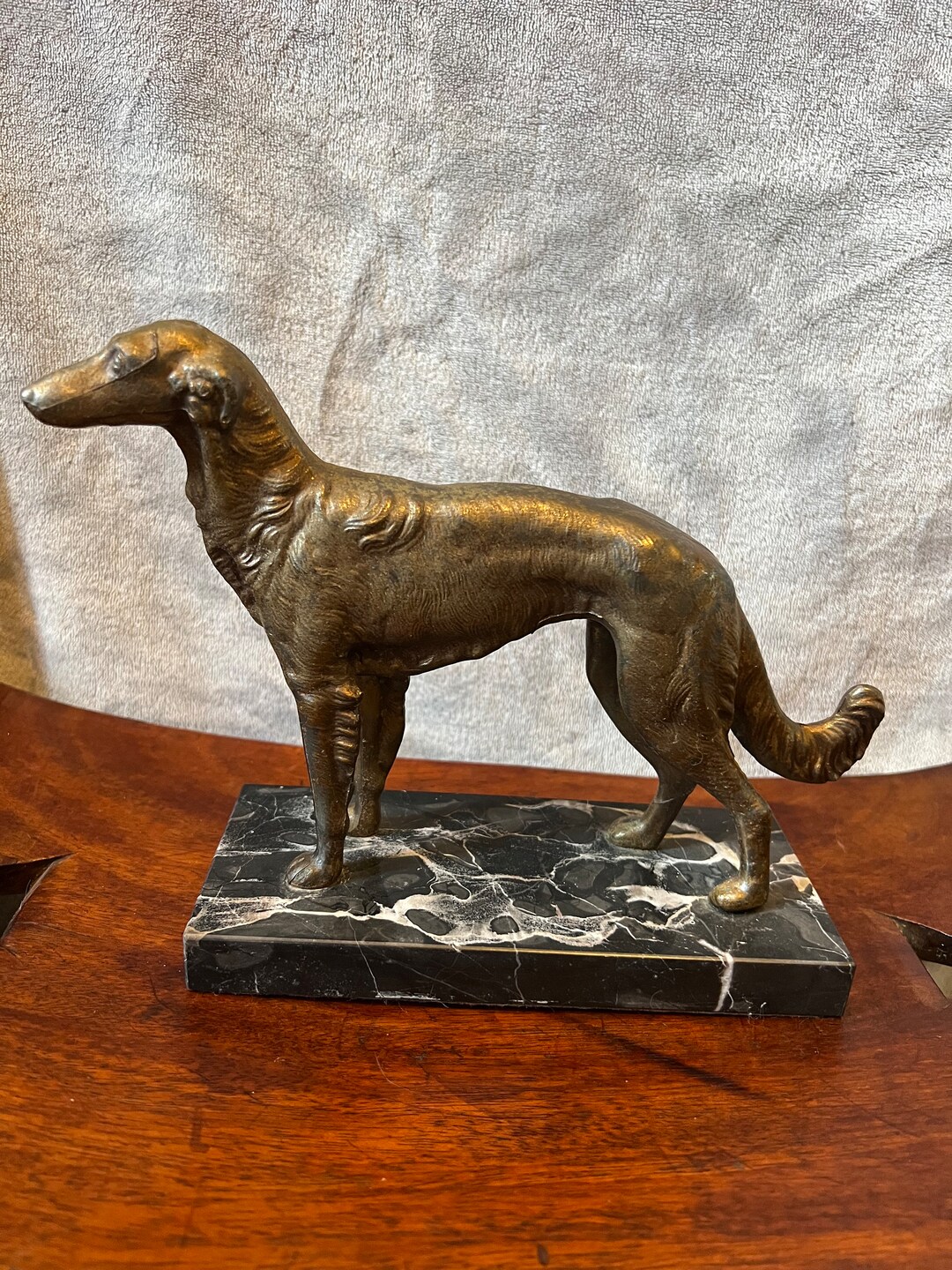 Antique Borzoi/russian Wolfhound Statue/figurine With Marble Base ...