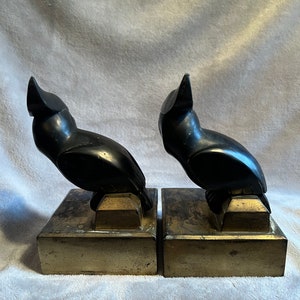 Vintage Art Deco Brass Parrot Bookends; Gorgeous Bird Bookends; Parrot ...
