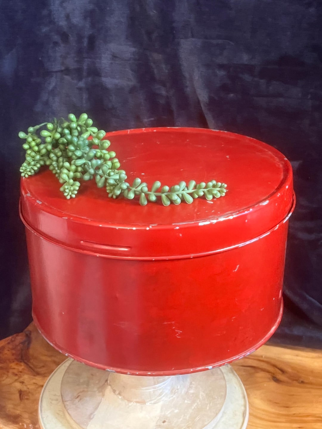 Large Vintage Red Galvanized Metal Tin; 12” Metal Tin; Distressed Tin ...