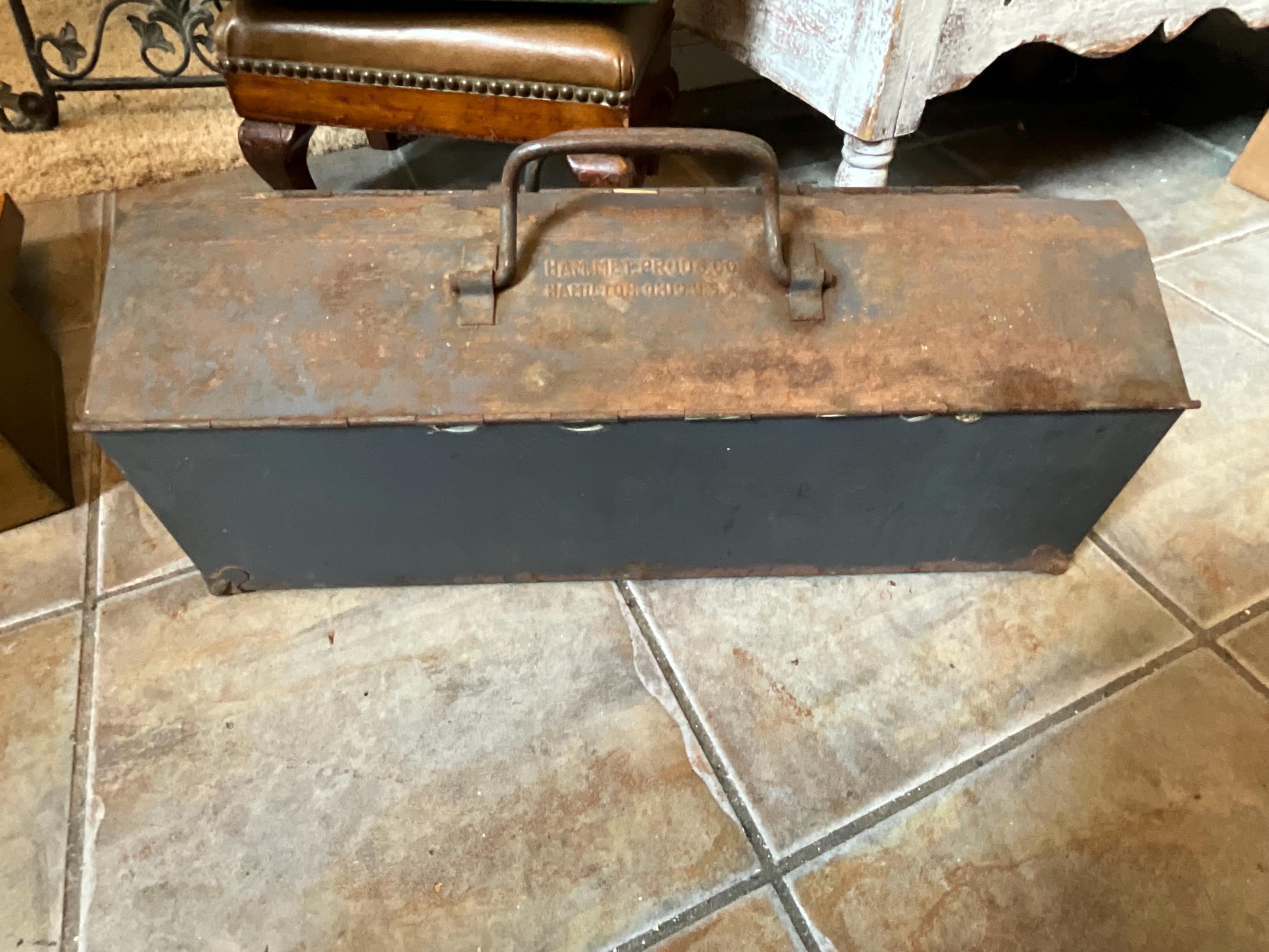 Vintage Metal Toolbox/money Box/tackle Box; Hamilton Metals Product ...