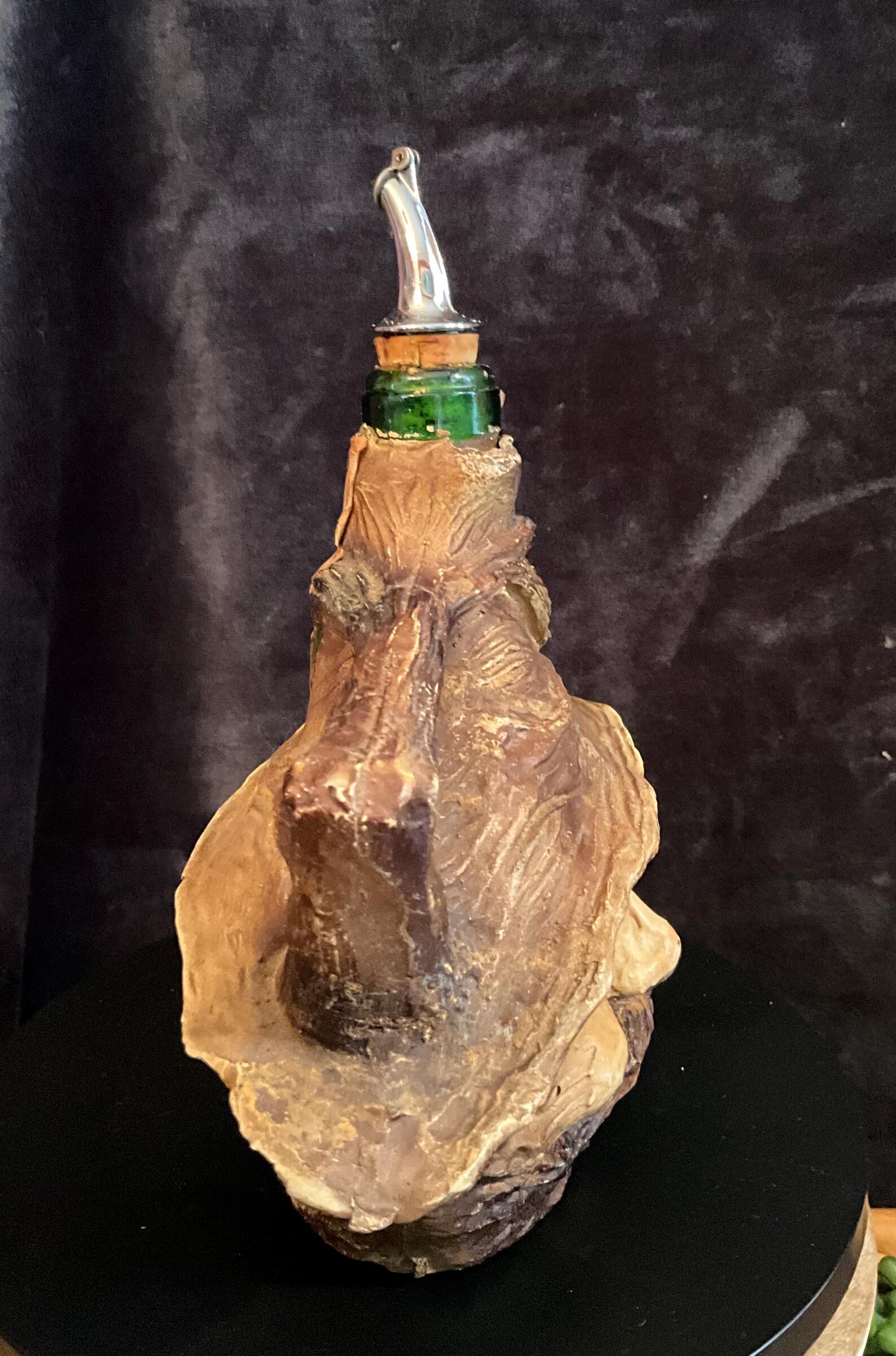 Vintage Rare Faux Wood Tree Bark Wood Spirit Decanter With Face on Both ...