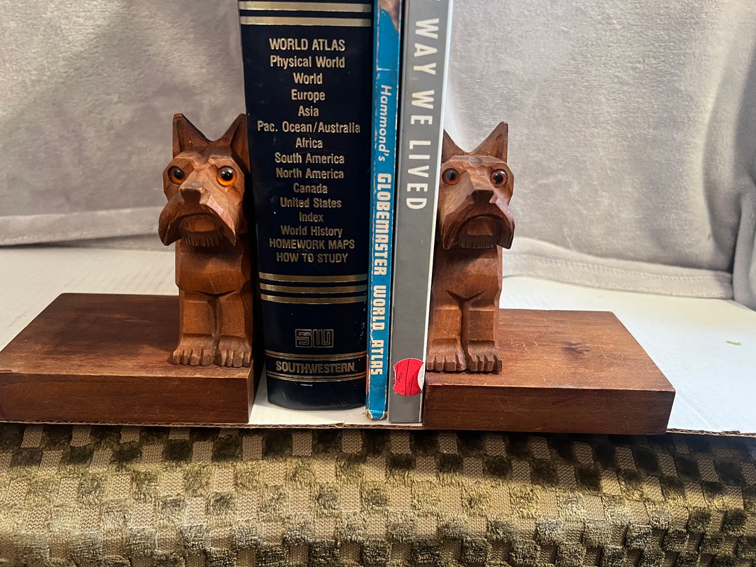 Vintage German Wooden Scottie Bookends; Scottish Terrier Bookends; - Etsy