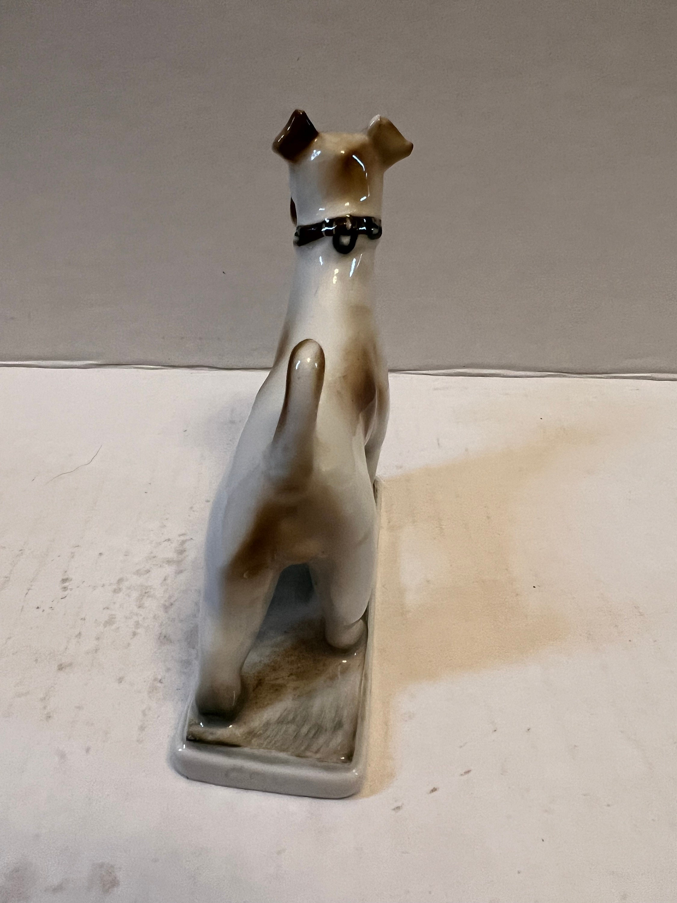 Vintage Zsolnay Hungary Standing Wire Fox Terrier Porcelain Dog ...