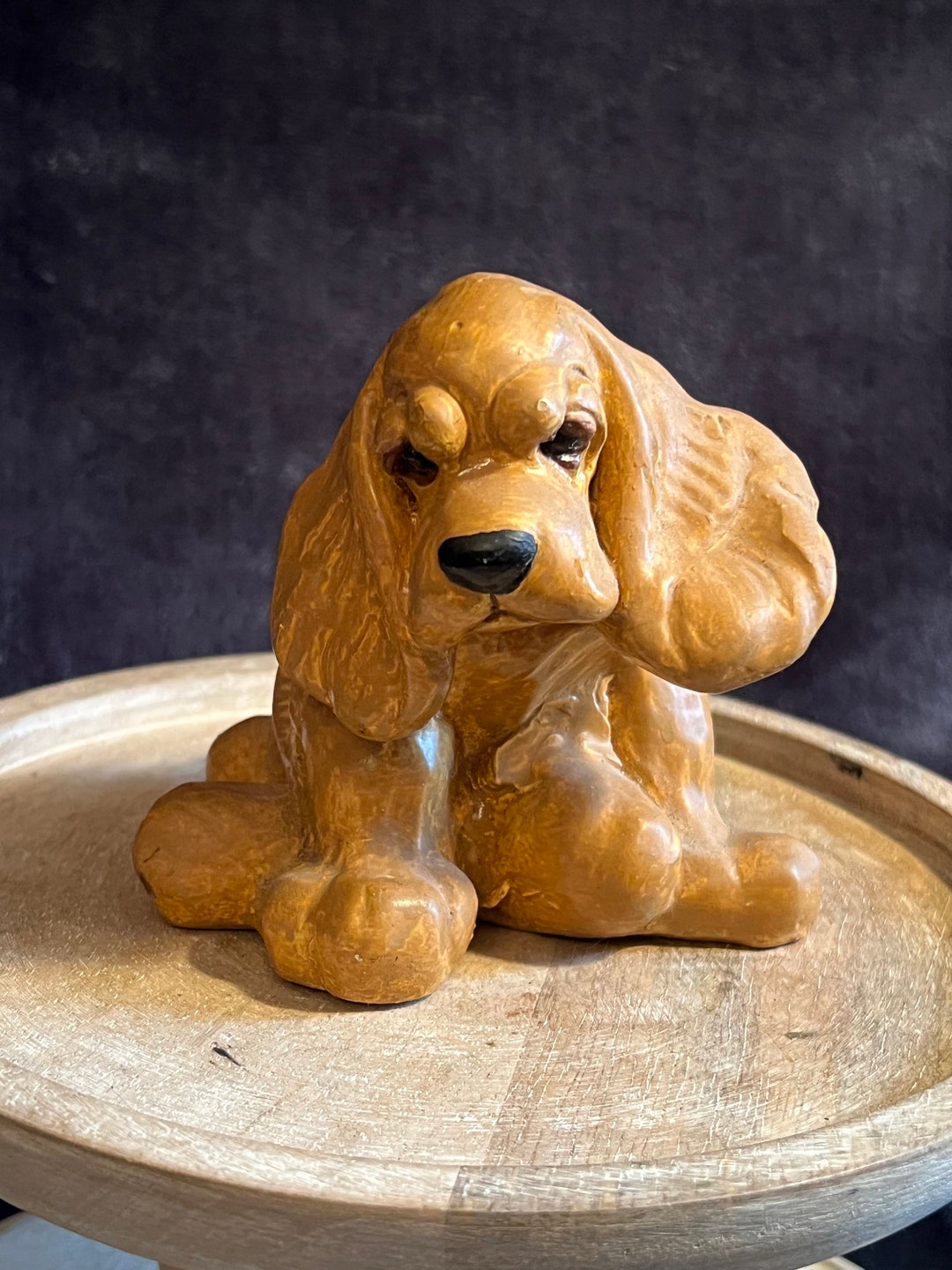 Adorable Vintage Cocker Spaniel Figurine; Unmarked; Clay/earthenware ...