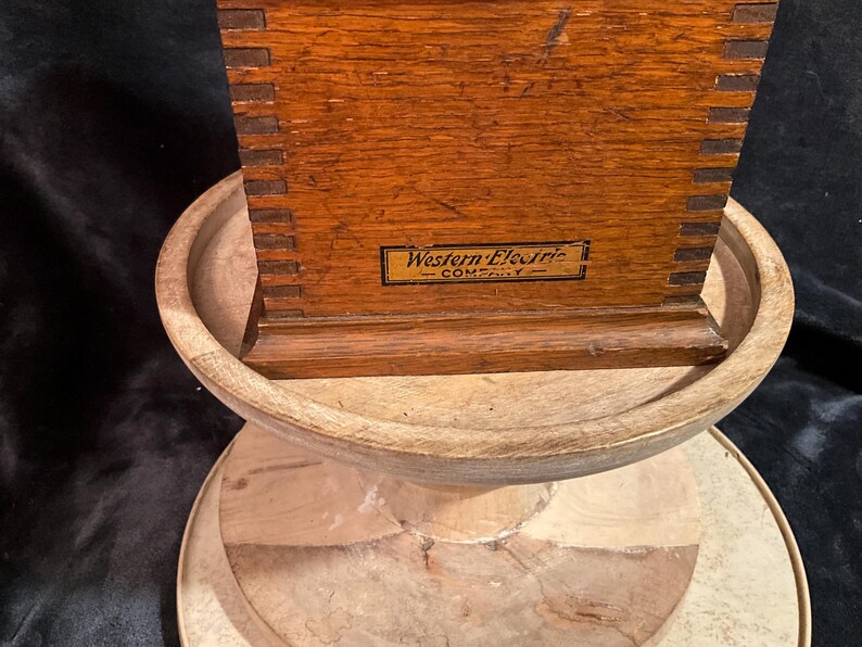 Antique Early Western Electric Oak Telephone Ringer Box; Oak Wood Bell ...