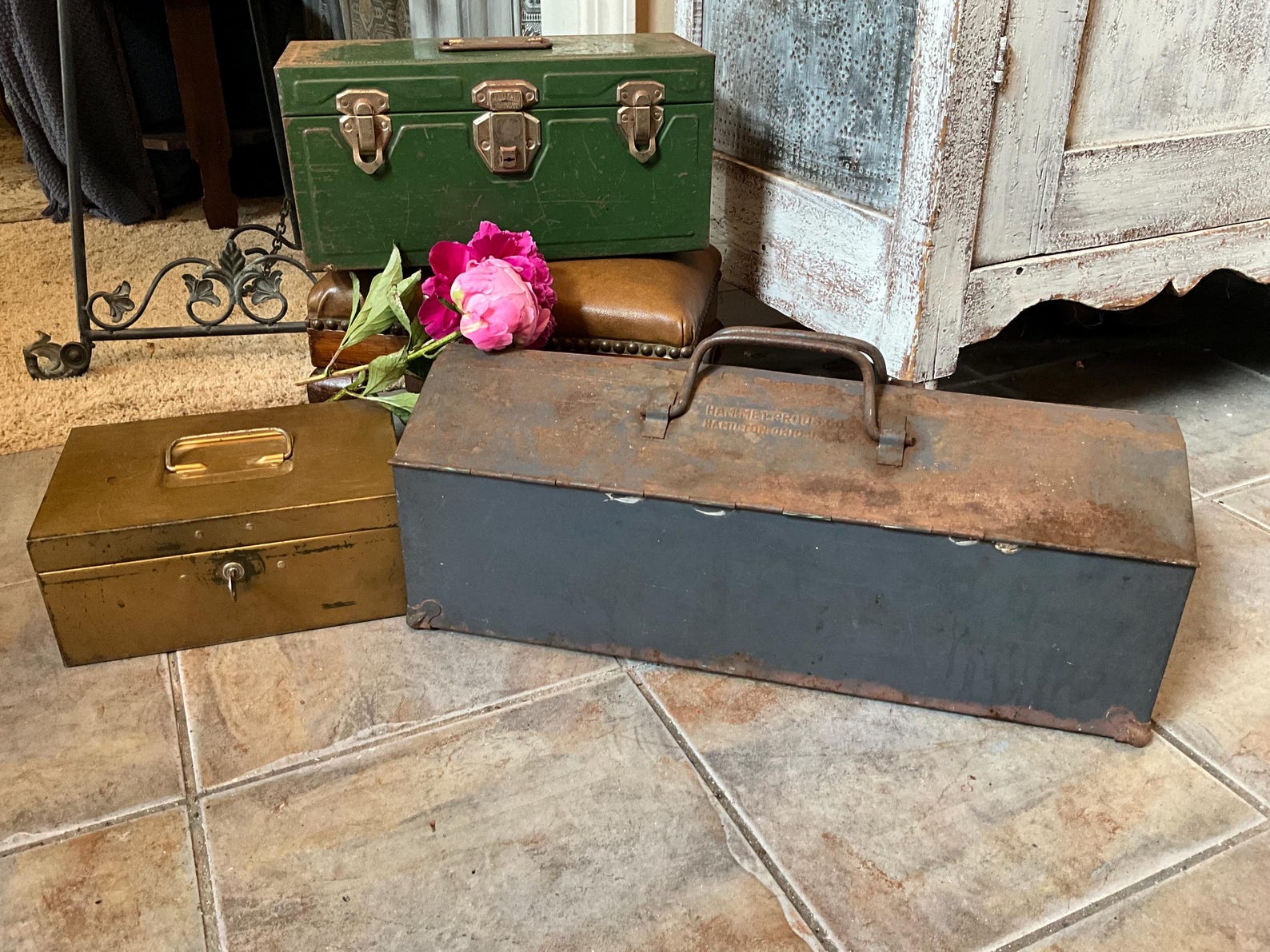 Vintage Metal Toolbox/money Box/tackle Box; Hamilton Metals Product ...