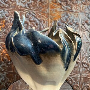 Unique Stoneware Vase; Eclectic Pottery Bowl; Flower Looking Vase ...