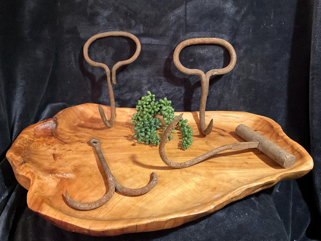 Antique Farm Primitive Hay Hook; Rustic Butchers Hook; Hay Bale Iron ...