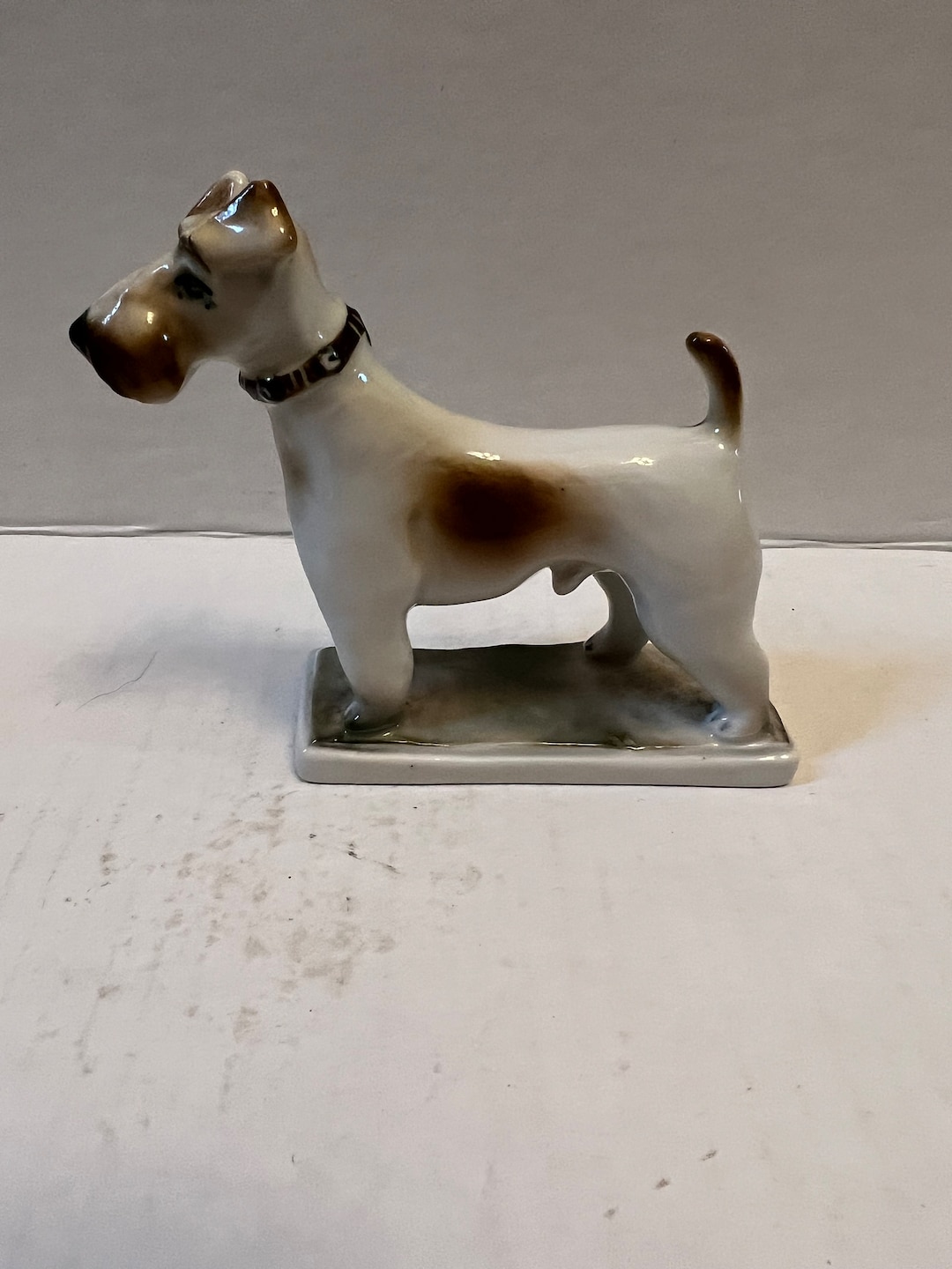 Vintage Zsolnay Hungary Standing Wire Fox Terrier Porcelain Dog ...