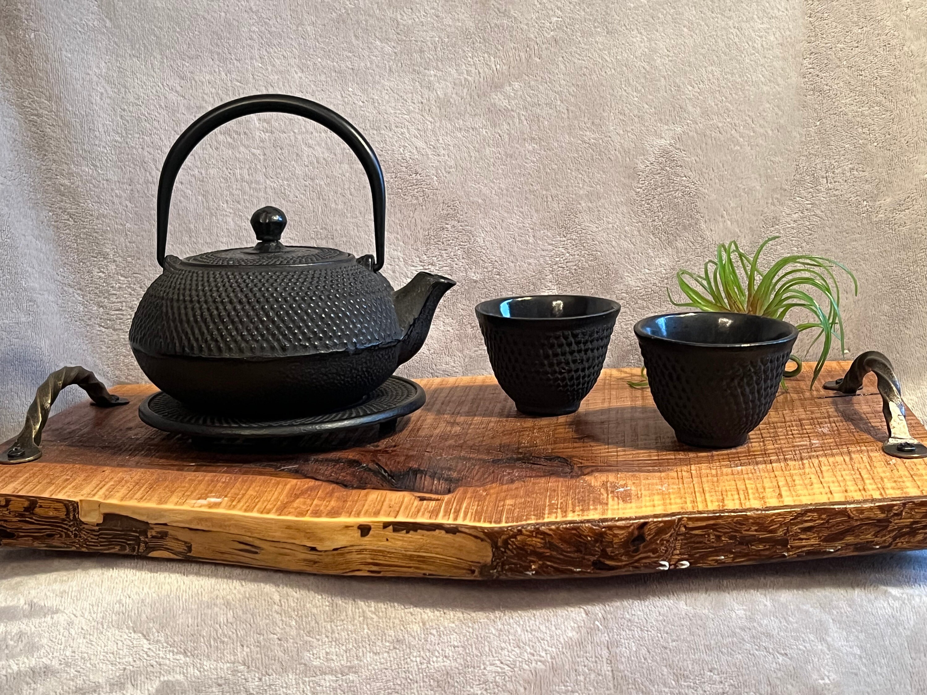 Signed Japanese Iron Nambu Teapot With Hot Plate and 2 Cups Ochoa ...