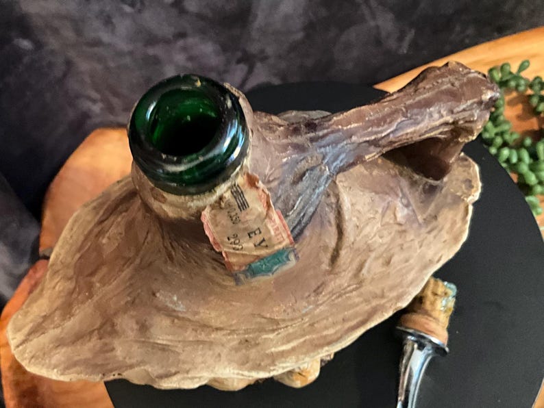 Vintage Rare Faux Wood Tree Bark Wood Spirit Decanter With Face on Both ...