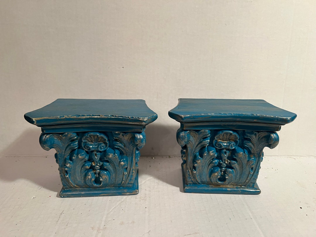 Decorative Wall Sconces/bookends Teal and Gold - Etsy