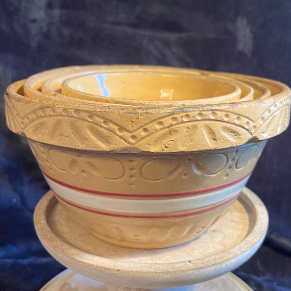 Yellow Pottery Mixing Bowls - Etsy