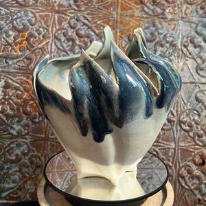 Unique Stoneware Vase Eclectic Pottery Bowl Flower Looking Vase ...