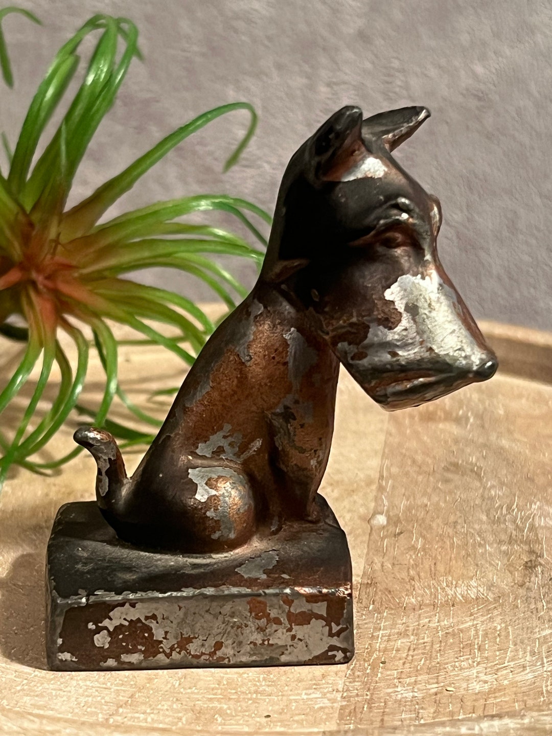 Vintage Art Deco Metal Scottie/schnauzer/terrier Figurine; Charming Dog ...