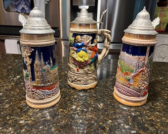 Vintage German Gerz Beer Stein - Impressed Gerz Mark - Tavern Scene - Etsy