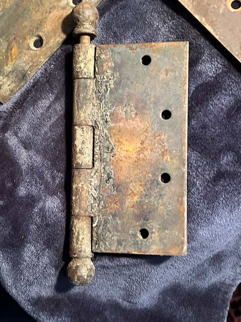 Antique Door Hinges; Barn Door Hinges; Aged, Rusty Hinges; Made in the ...