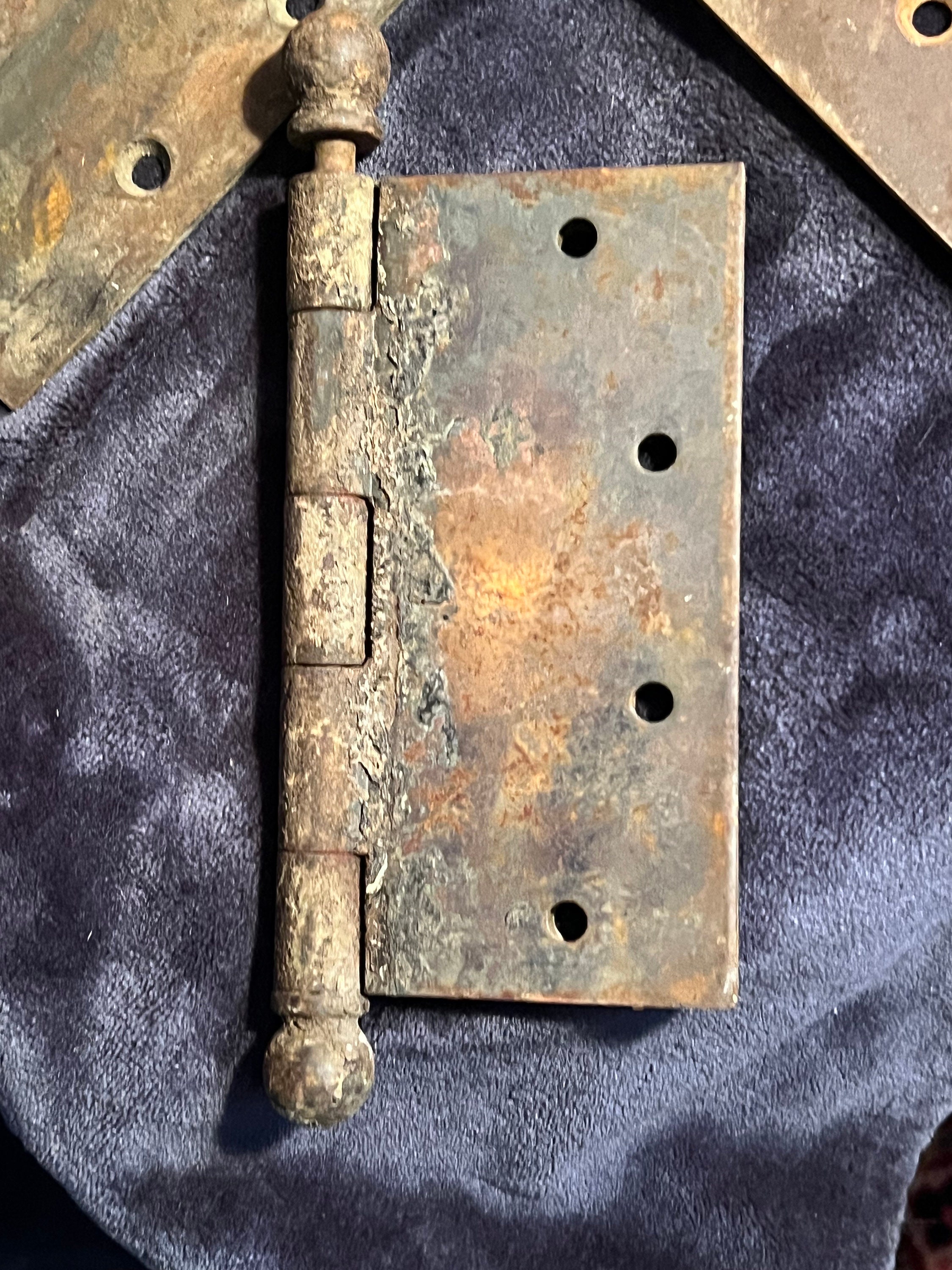 Antique Door Hinges; Barn Door Hinges; Aged, Rusty Hinges; Made in the ...