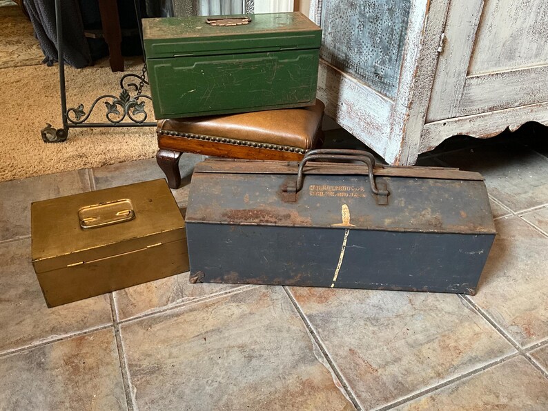 Vintage Metal Toolbox/money Box/tackle Box; Hamilton Metals Product ...