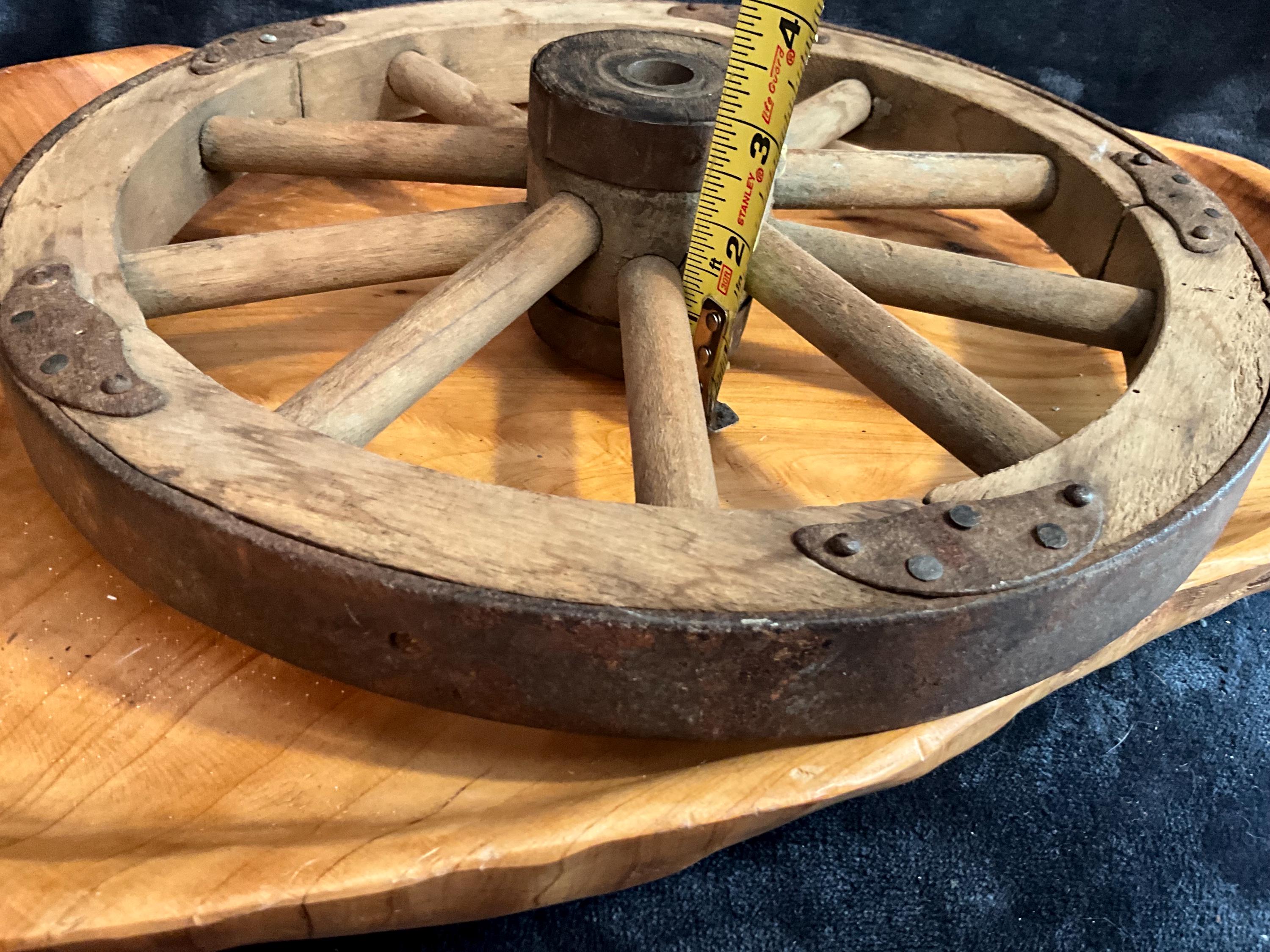 Pair of Antique Wooden Wagon Wheels, Rustic Farmhouse Decor, Western ...