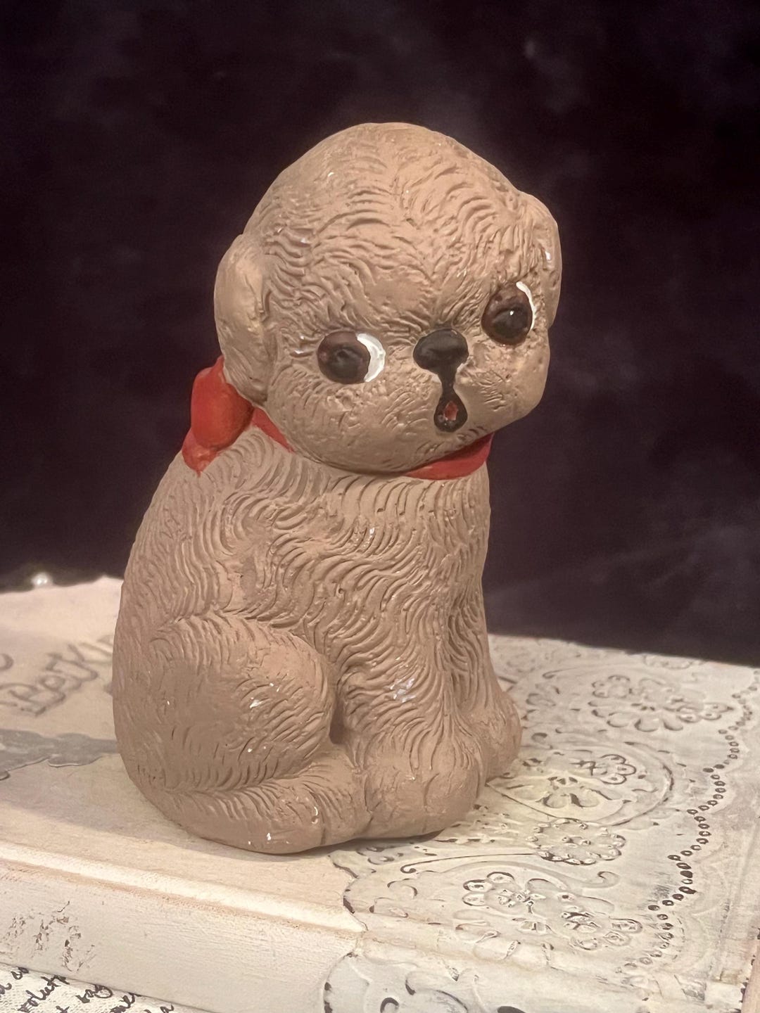 Vintage/antique Kewpie Dog Chalkware Figurine; Carnival Prize - Etsy