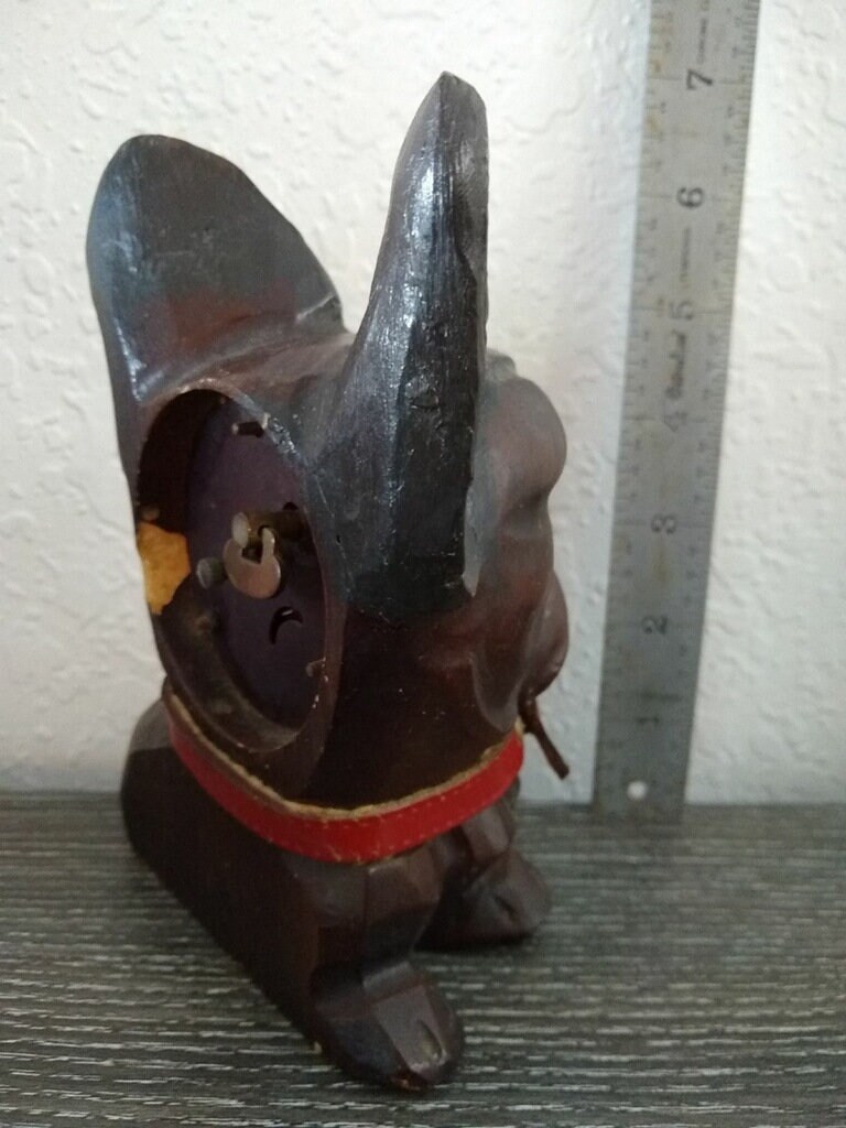 Antique Oswald German Googly Eye Clock French Bulldog Very Rare Unique ...