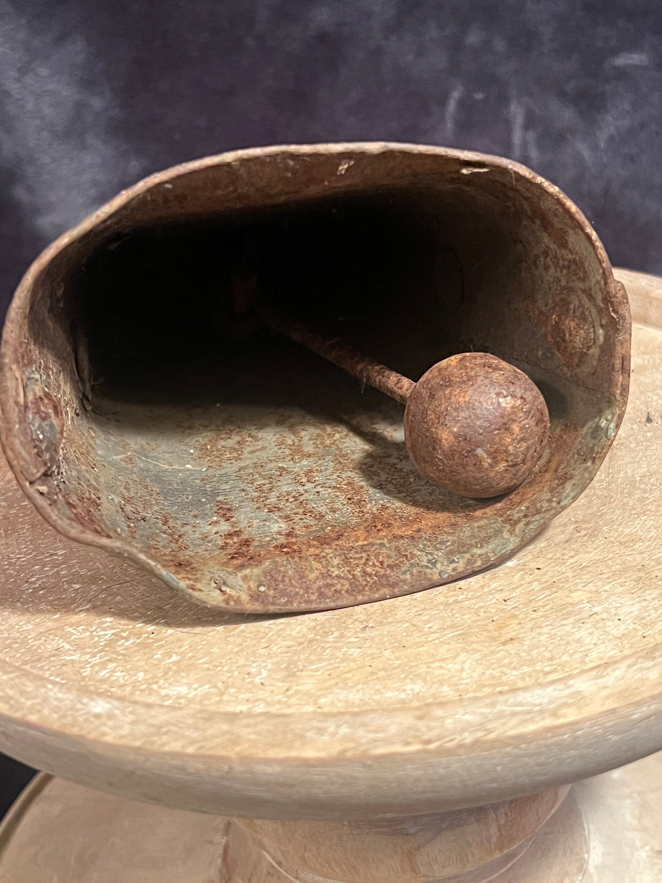 Gorgeous Antique Rustic Authentic Cow Bell; Primitive Bull Bell; Loud ...