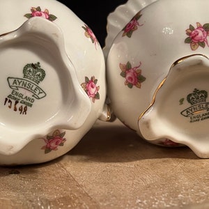 Gorgeous Aynsley Bone China Creamer & Sugar Bowl Set; Hathaway Rose ...
