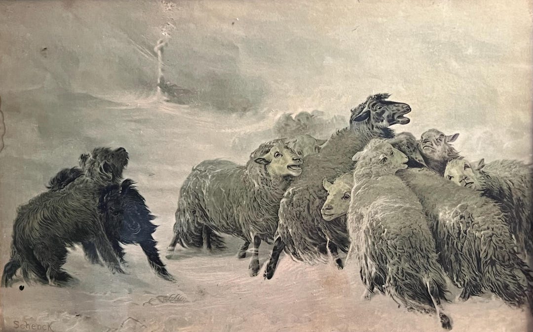 Antique Framed Lithograph of August Friedrich Albrecht Schenck’s (1828 ...