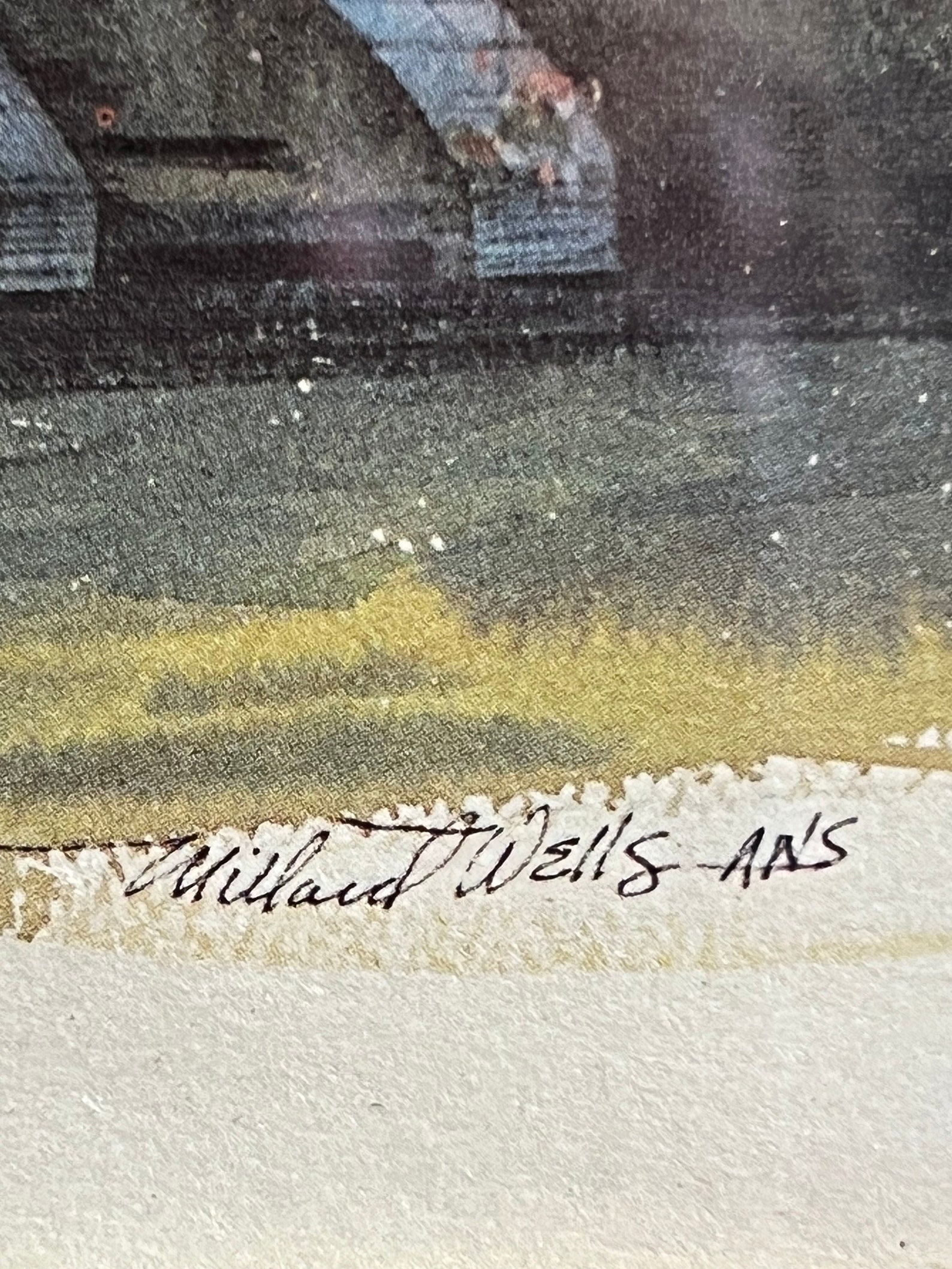 Vintage Rare Millard Wells Signed Watercolor; 9.5” by 12” Framed ...