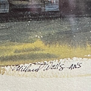 Vintage Rare Millard Wells Signed Watercolor; 9.5” by 12” Framed ...