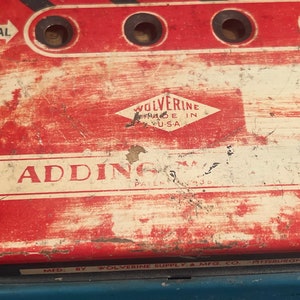 Vintage 1940s Wolverine Supply Adding Machine; Tin Toy Adding Machine ...