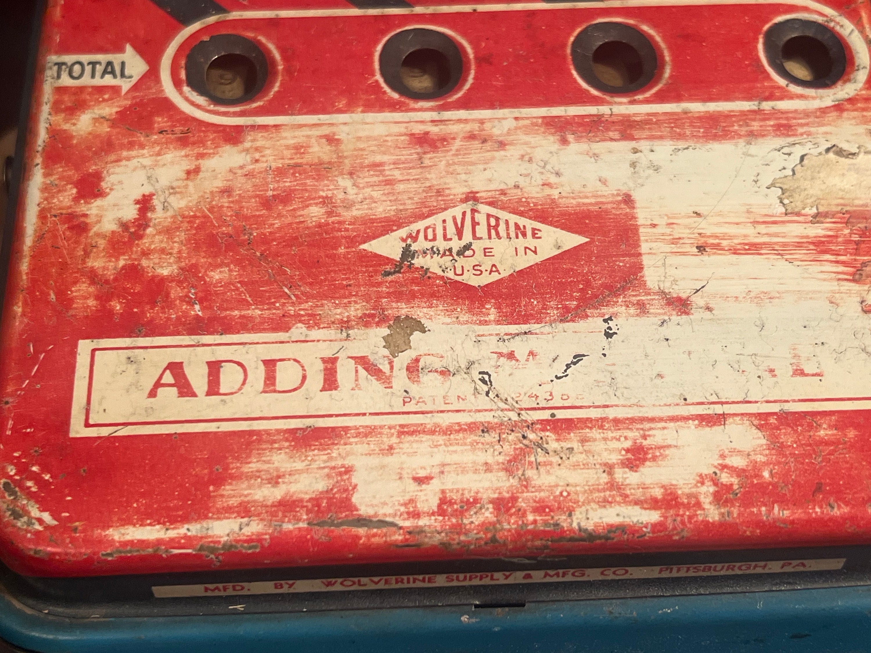 Vintage 1940s Wolverine Supply Adding Machine; Tin Toy Adding Machine ...