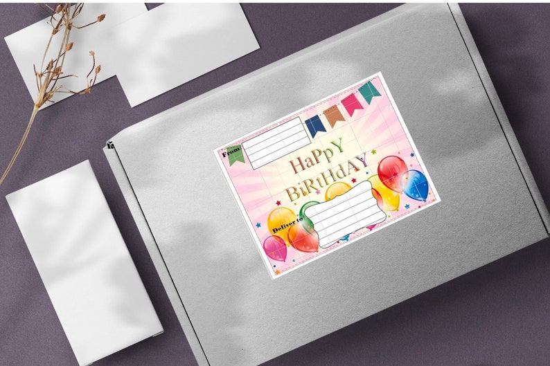 Care Package Birthday, Birthday Box Sticker, Address Labels, Shipping ...