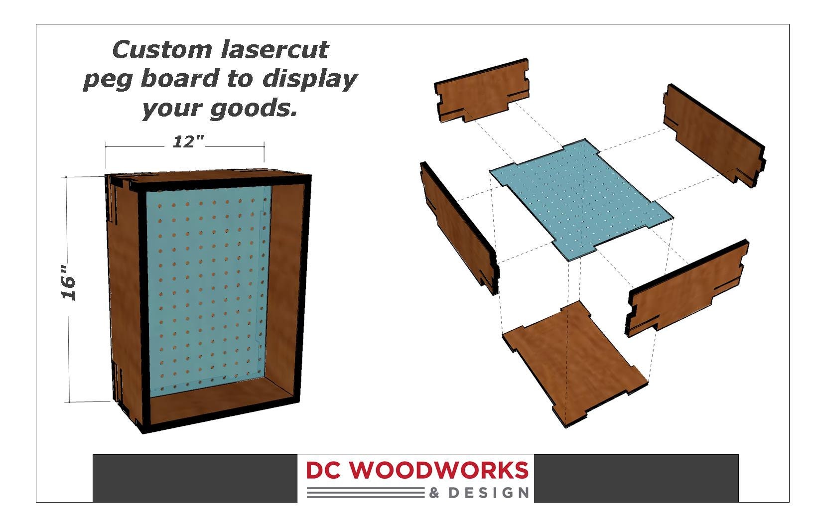 Custom Laser Cut Pegboard Display (SVG & Sketchup) - Etsy