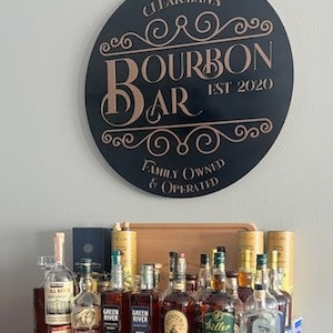 Custom Bourbon Bar Sign SVG (font Included) - Etsy