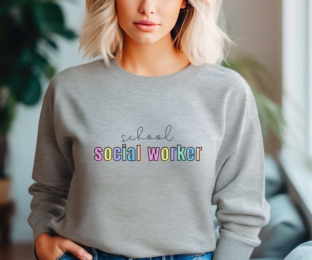 Colorful Lettering School Social Worker Sweatshirt School - Etsy