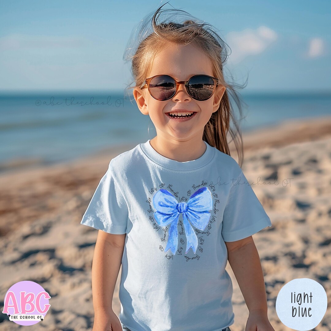 Thunder Era Kids Softstyle Tee, Let's Go Thunder, Bow Tshirt, TSES ...