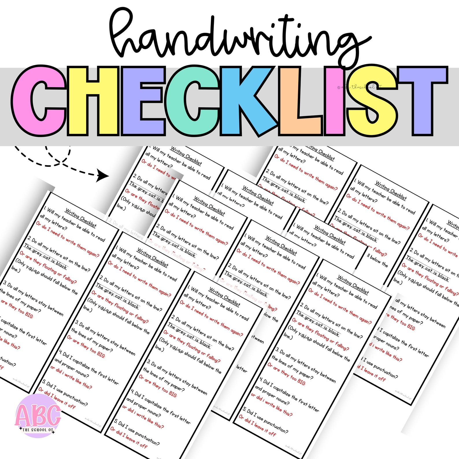 Ot-approved Writing Checklist- Printable and Laminate-ready Digital ...