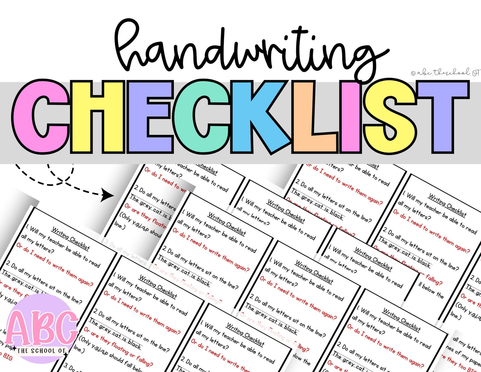 Ot-approved Writing Checklist- Printable and Laminate-ready Digital ...