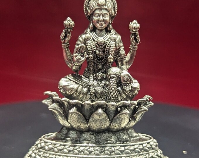 Pure Silver Gift,pure Silver Lakshmi Devi Idol With Antique Finish ...