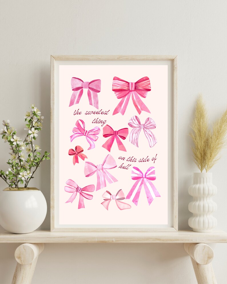 Sweetest Thing Lacy Pink Coquette Bows Instant Download Original ...
