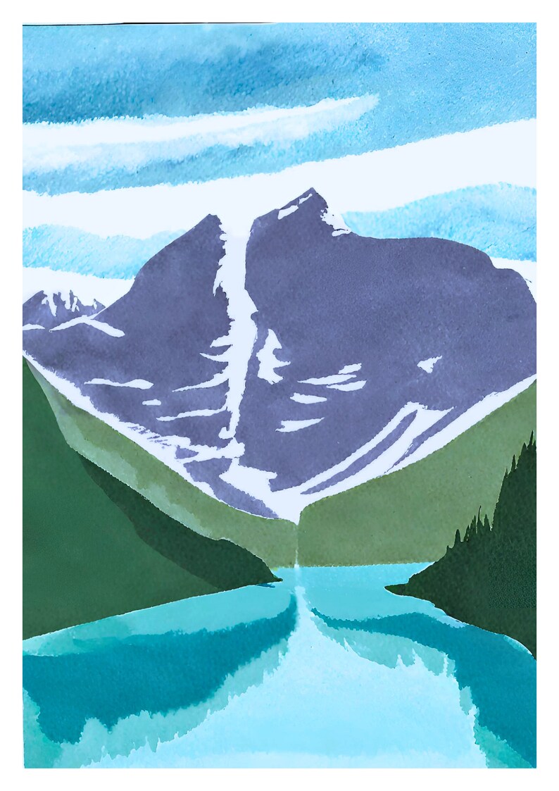 Banff National Park - Lake Louise - Original Watercolour Art - Digital ...
