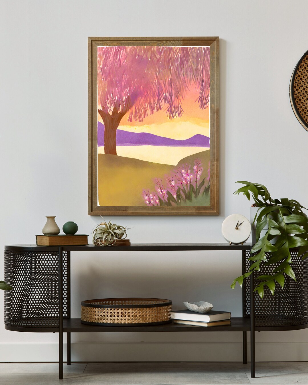 Weeping Willow at Sunset Original Watercolour Art Digital Art Print ...