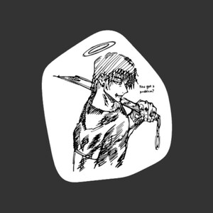 Fushiguro Toji Angel Sketch you Got A Problem Sticker Jujutsu Kaisen - Etsy