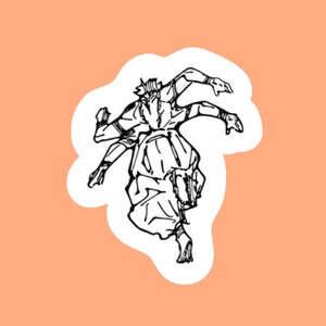 True Form Heian Era Ryomen Sukuna Run Manga Panel Sticker Quirky and ...
