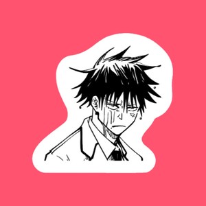 Grumpy Fushiguro Megumi in the Rain Manga Panel Sticker Jujutsu Kaisen ...